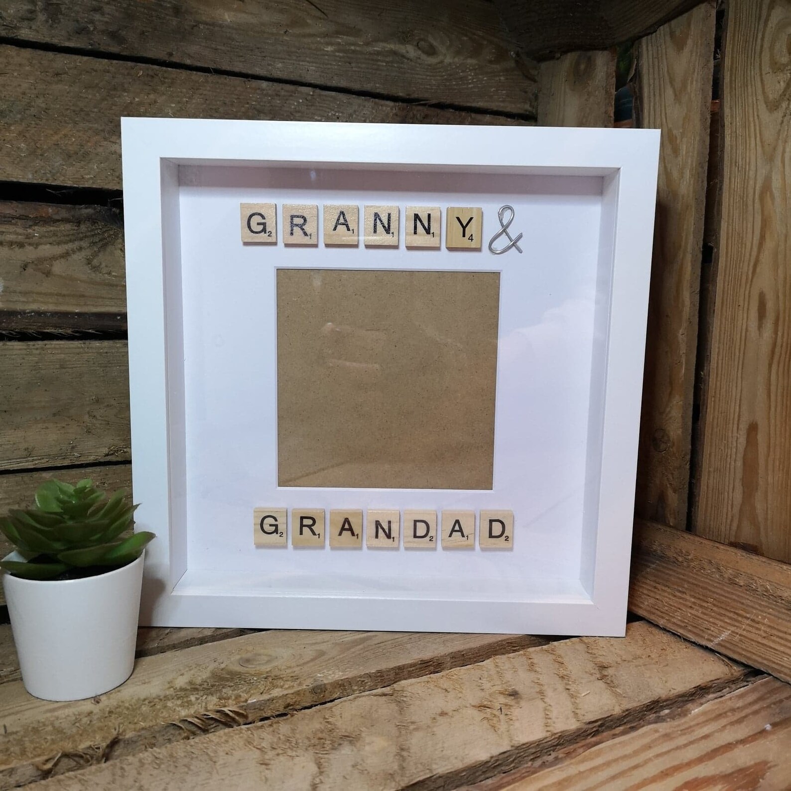 Granny and Grandad Scrabble Photo Frame Grandchild | Etsy