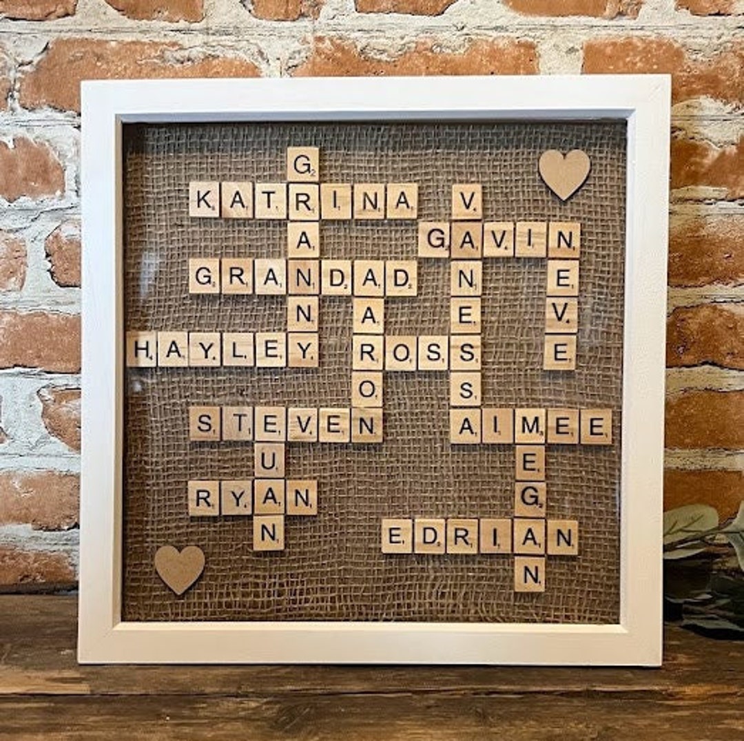 Large Family Scrabble Art Frame for 10-15 Names, for a Big Family - Etsy