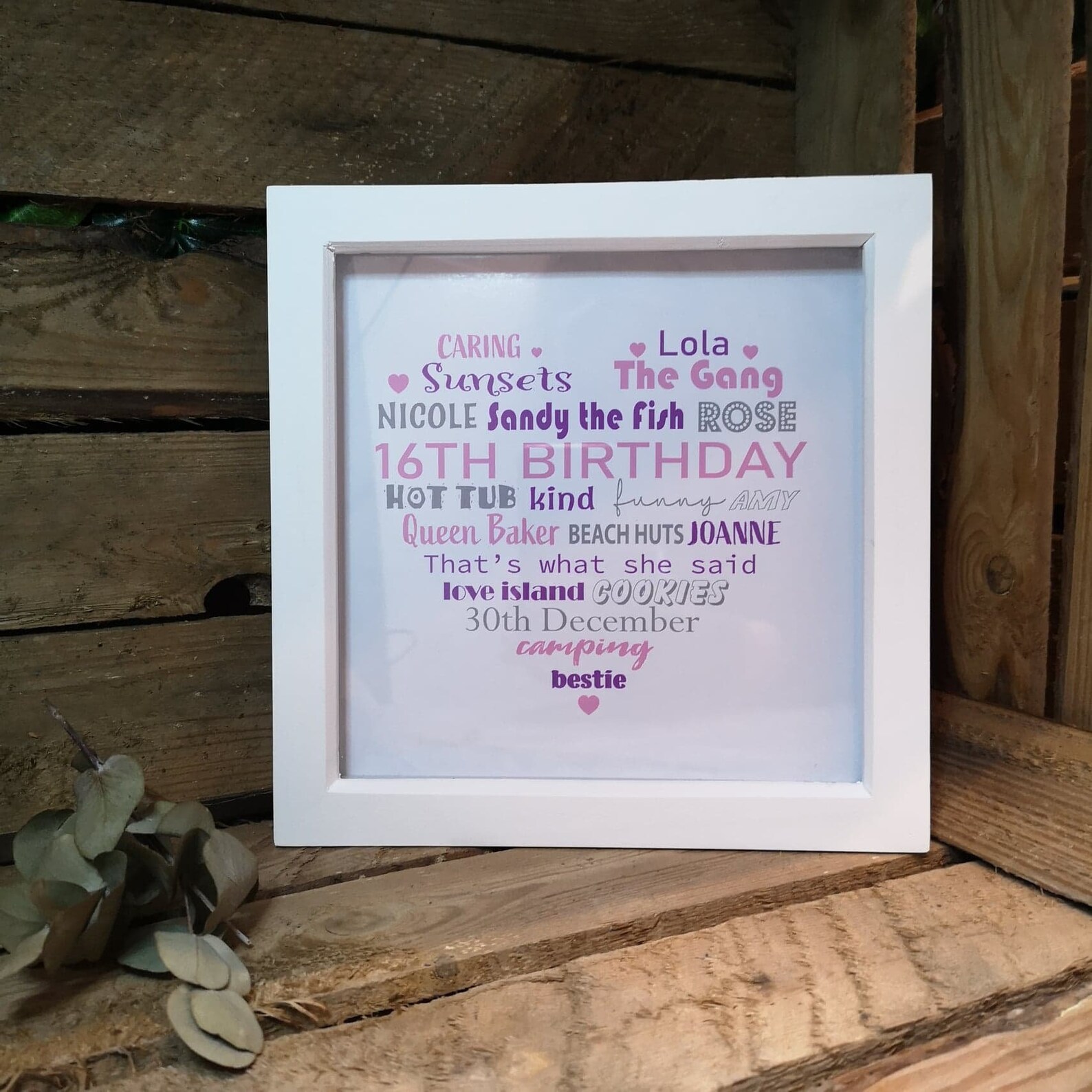Word Cloud Birthday Frame - Etsy