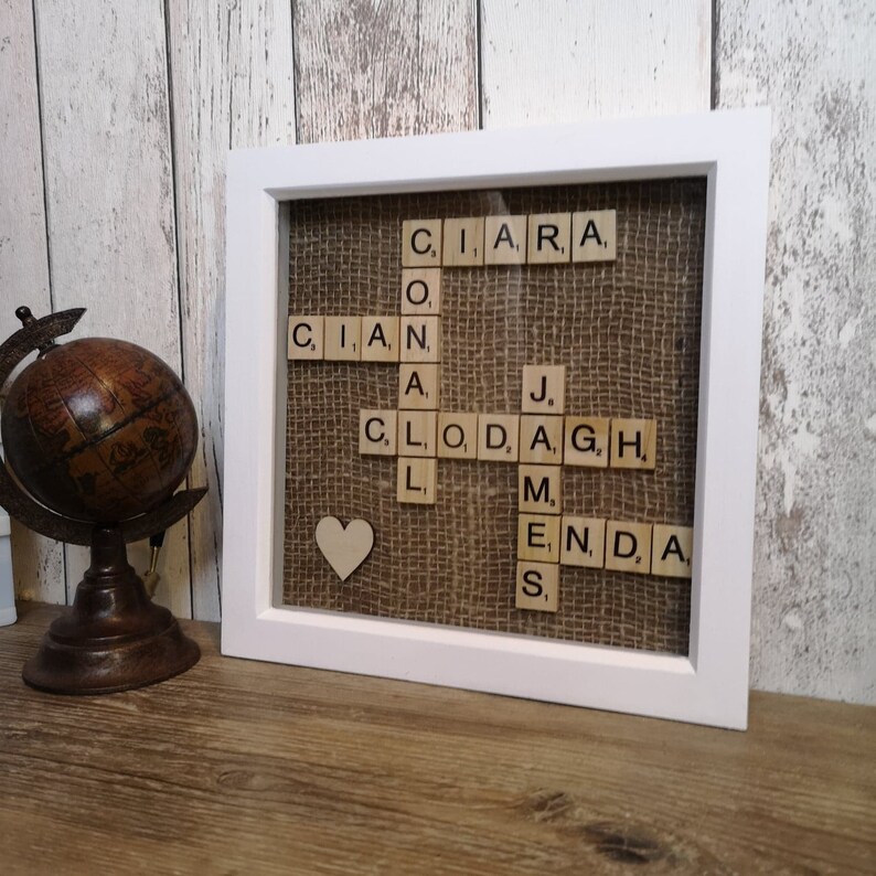 Family Scrabble Frame Black or White Family Gift New Home - Etsy