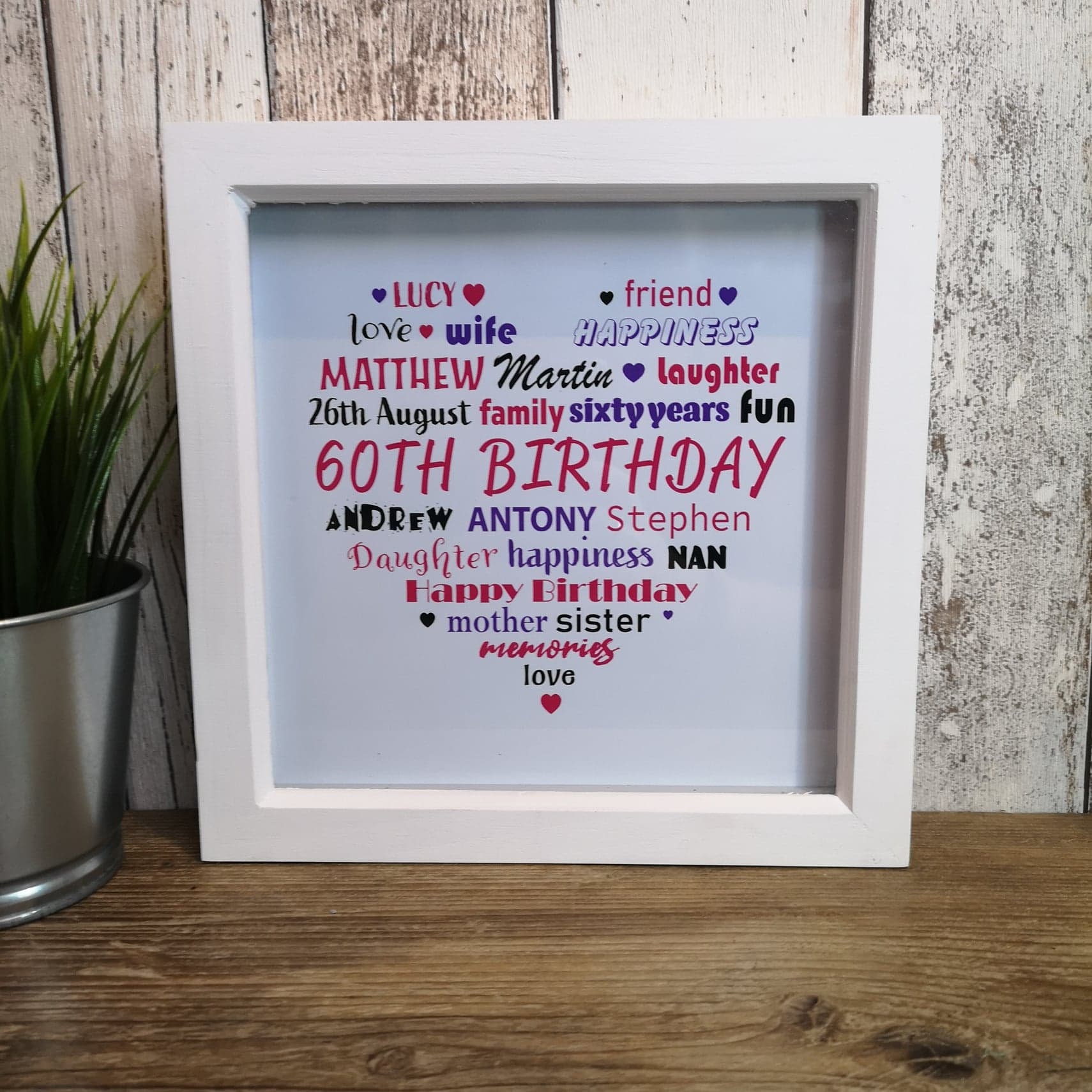 Word Cloud Birthday Frame - Etsy