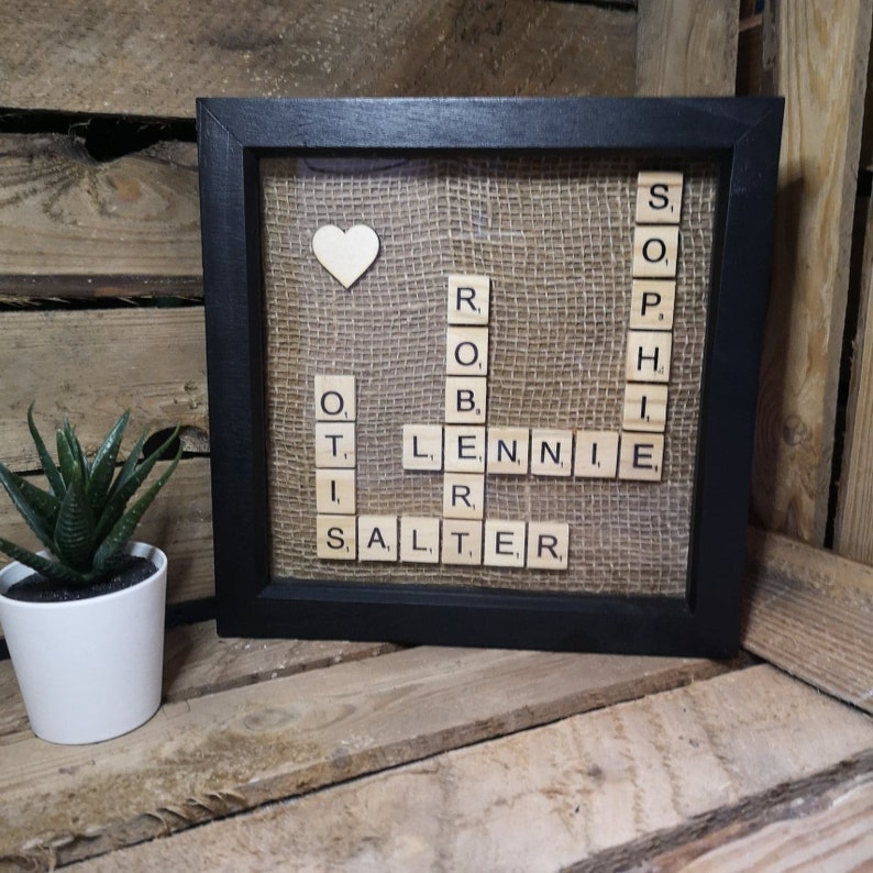 Family Scrabble Frame Black or White Family Gift New Home | Etsy
