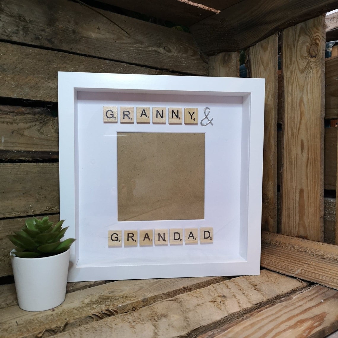 Granny and Grandad Scrabble Photo Frame Grandchild | Etsy