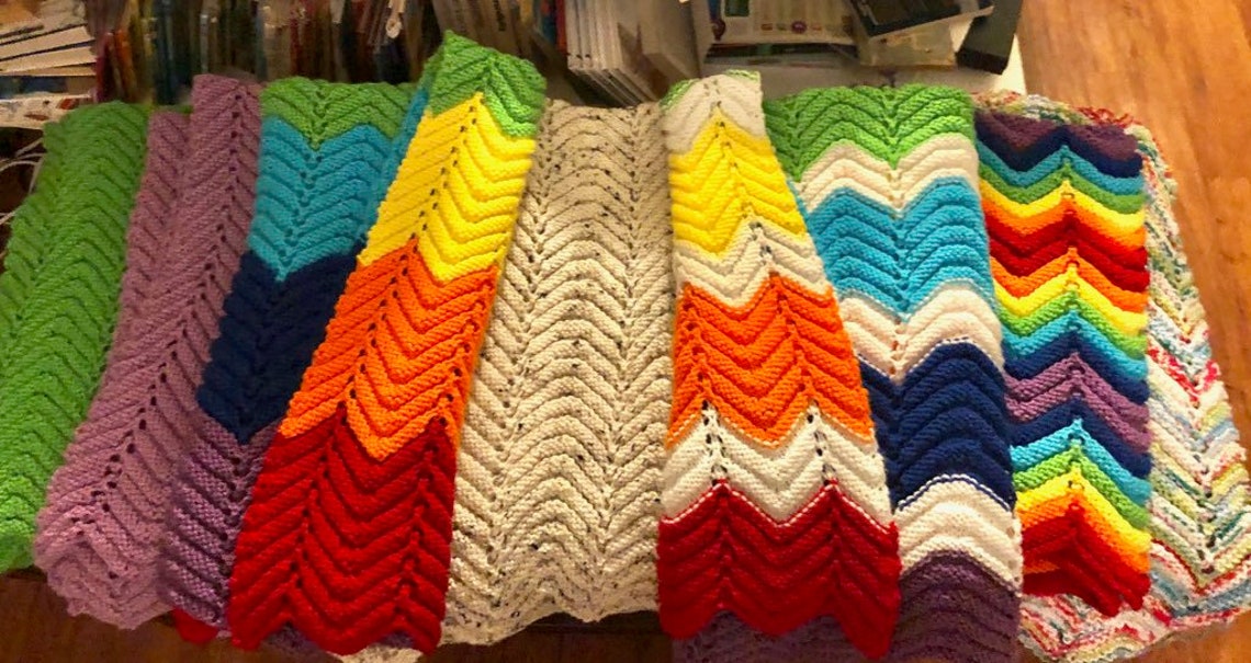 Hand Knit Blanket Custom Colors Multiple Size Option - Etsy New Zealand