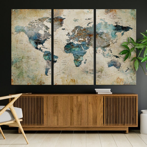 Canvas World Map - Etsy