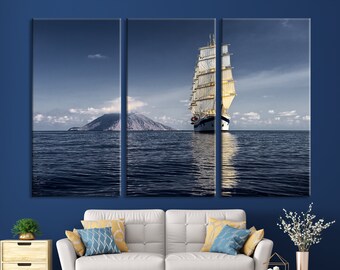 Sailboat Triptych Wall Art - Etsy