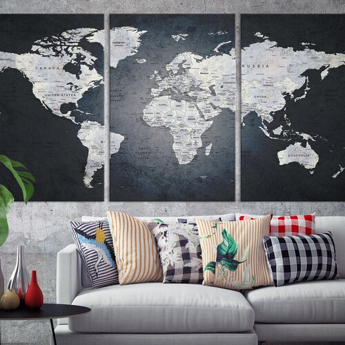 Push Pin World Travel Map for Wall | Etsy