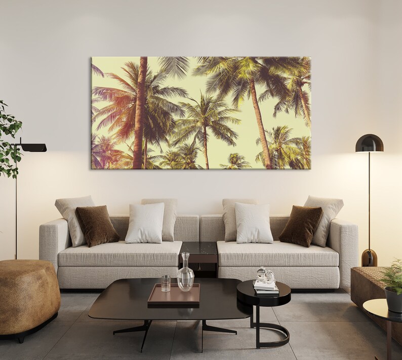 Extra Large Palm Tree Wall Art Print Tropical Canvas Wall - Etsy