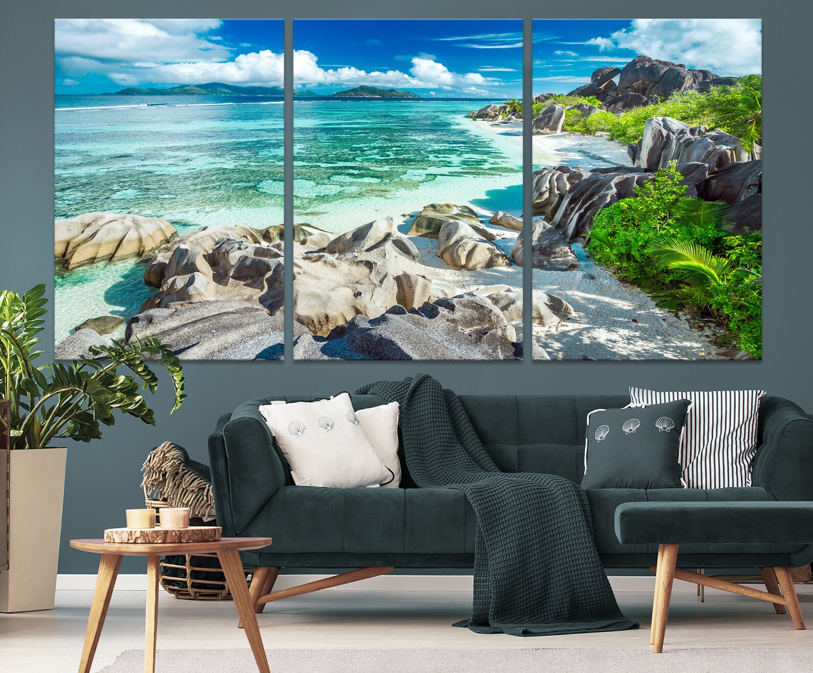 Extra Large Tropical Beach Canvas Tropical Wall Art Set of | Etsy