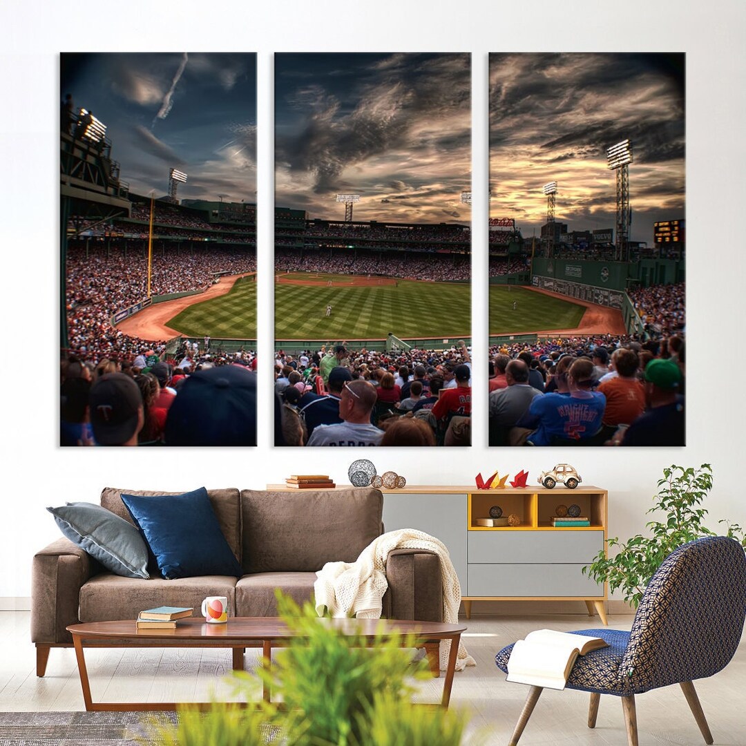 Fenway Park Baseball Stadium Art Print, Boston Red Sox Field Wall Art ...