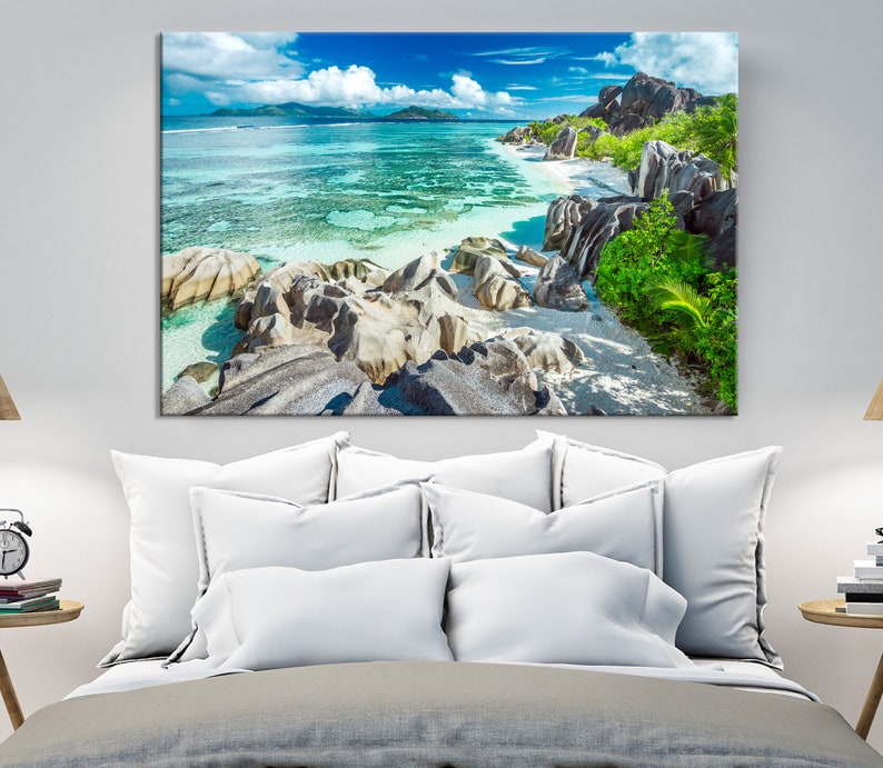 Extra Large Tropical Beach Canvas Tropical Wall Art Set of | Etsy