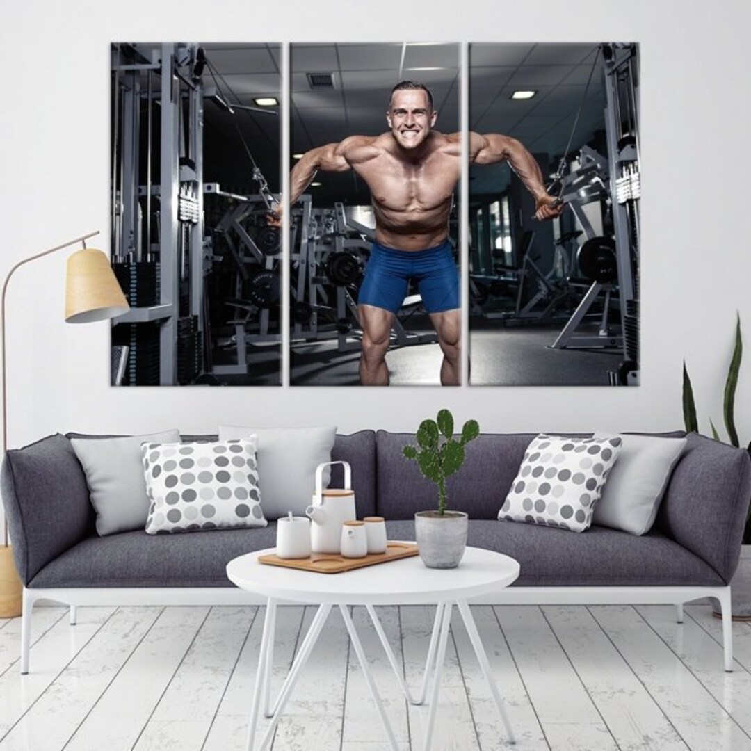Fitness Artwork, Gym Sports Art, Fitness Canvas, Workout Canvas Set ...