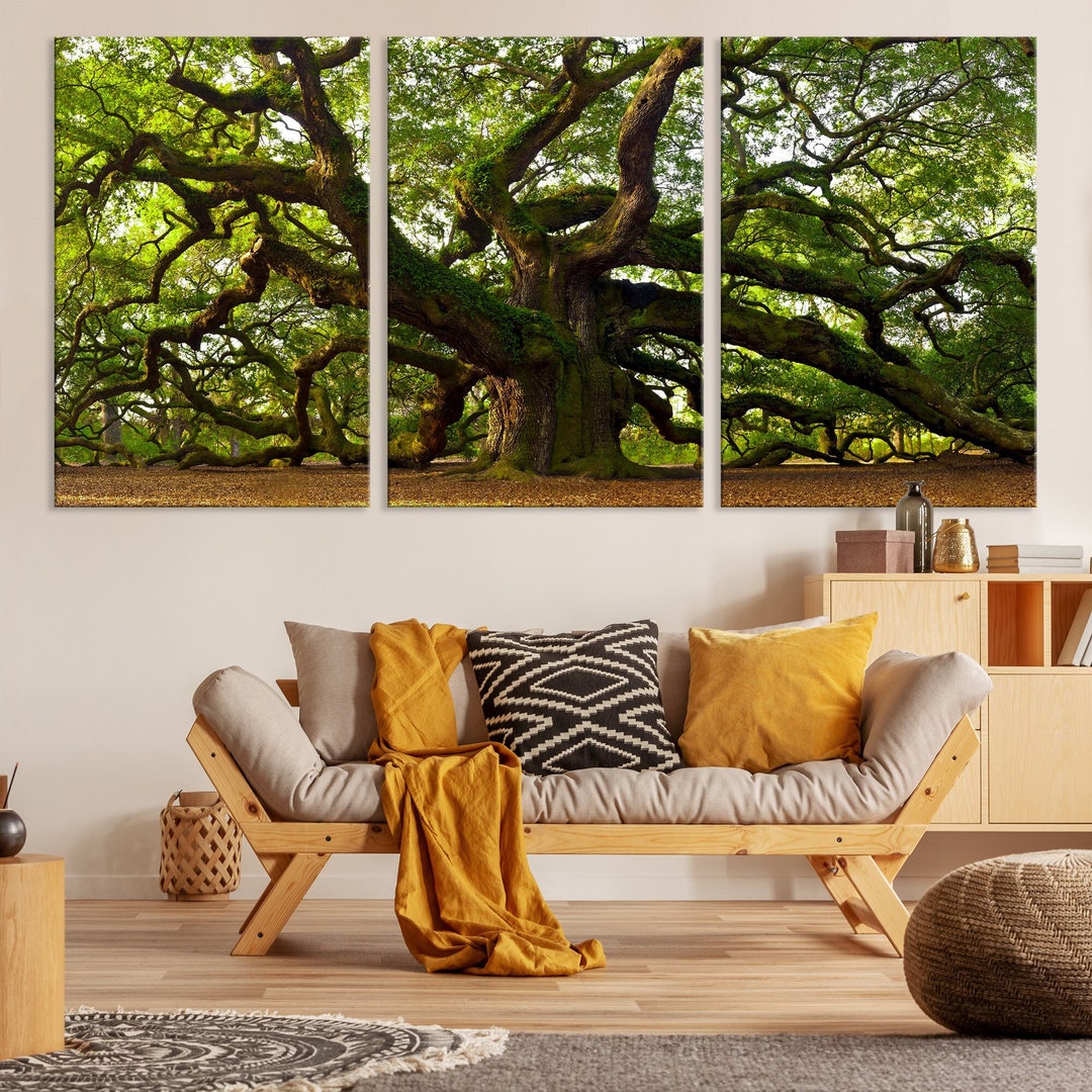 Angel Oak Wall Art Print, Oak Tree Picture Canvas Print, Oak Tree Photo ...