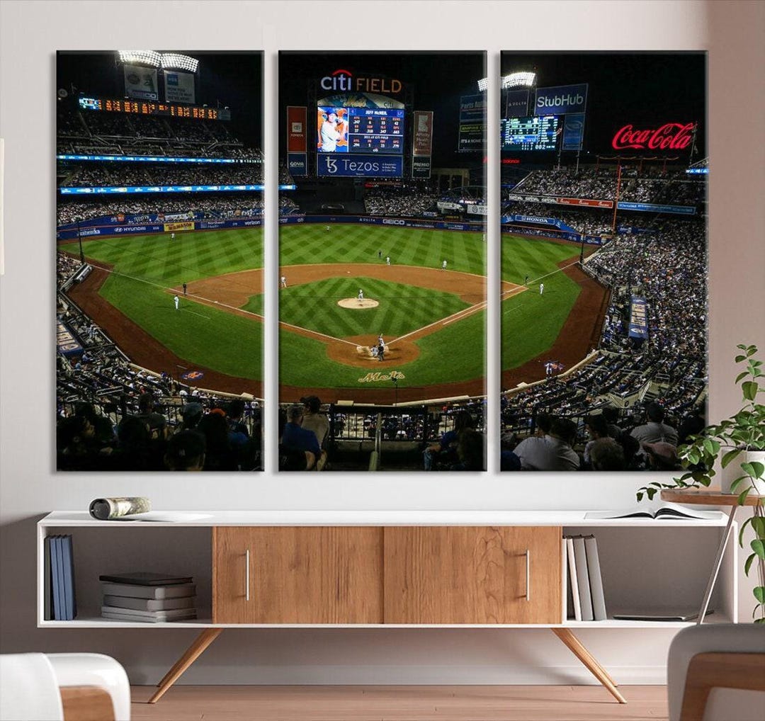 Citi Field Stadium Wall Art Print, New York Mets Wall Decor Modern ...
