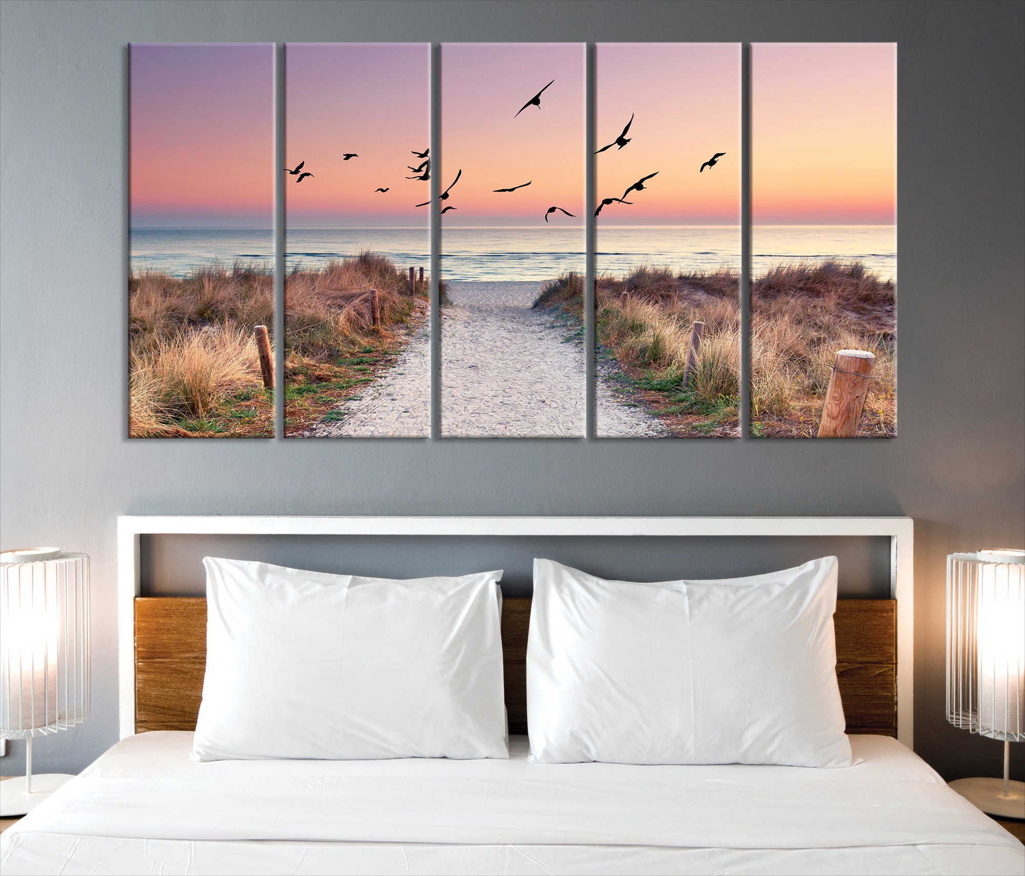 Triptych Sunset Wall Art Sunset Canvas Print Ready to Hang - Etsy UK