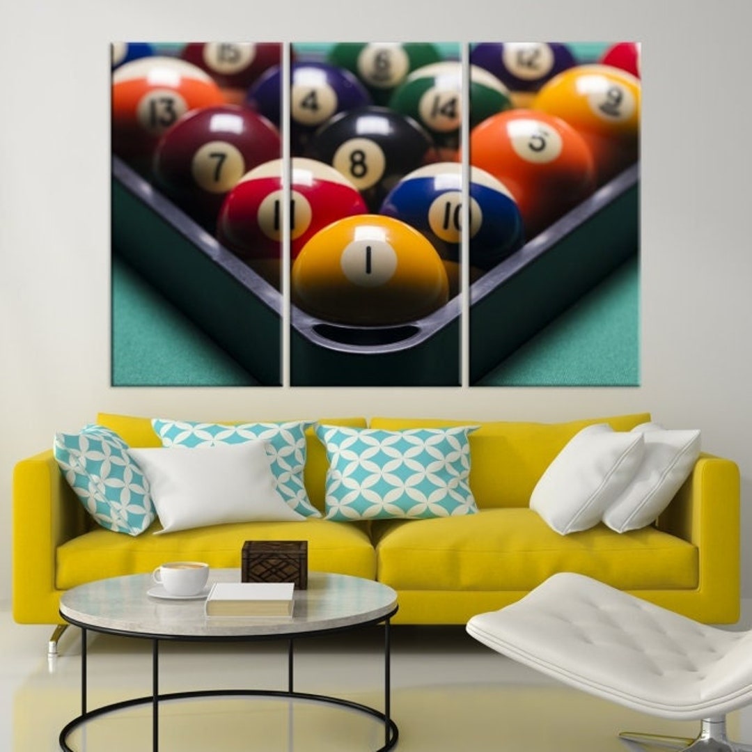 Xlarge Wall Art Billiard Balls Canvas Print Close-up of Pool - Etsy