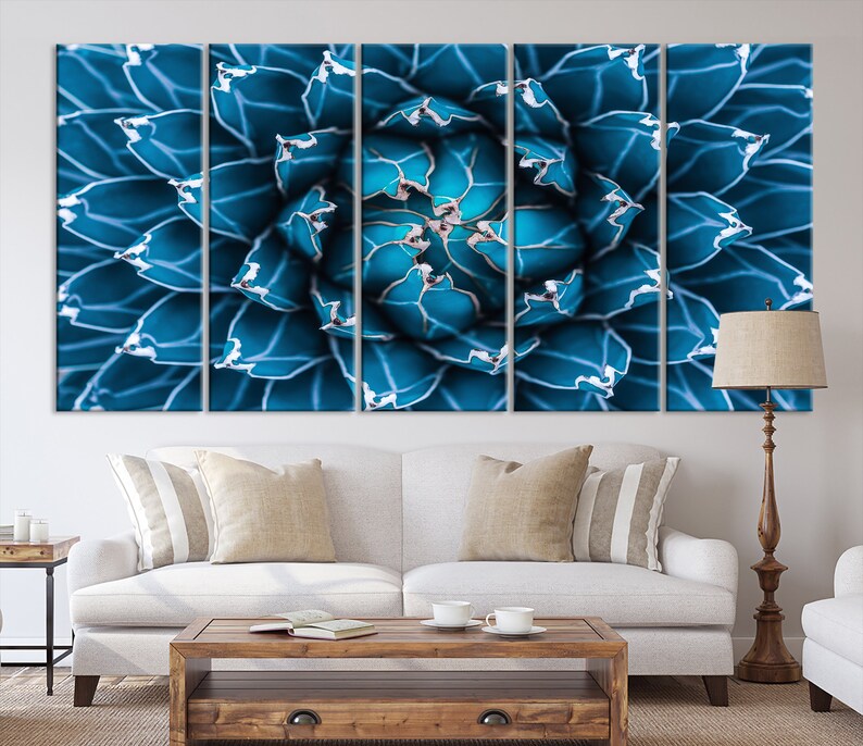 Large Agave Canvas Print Turquoise Artwork Turquoise Wall | Etsy