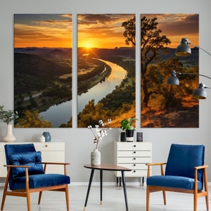 Large Sunset Print Set of 3 Landscape Canvas Wall Art Nature - Etsy