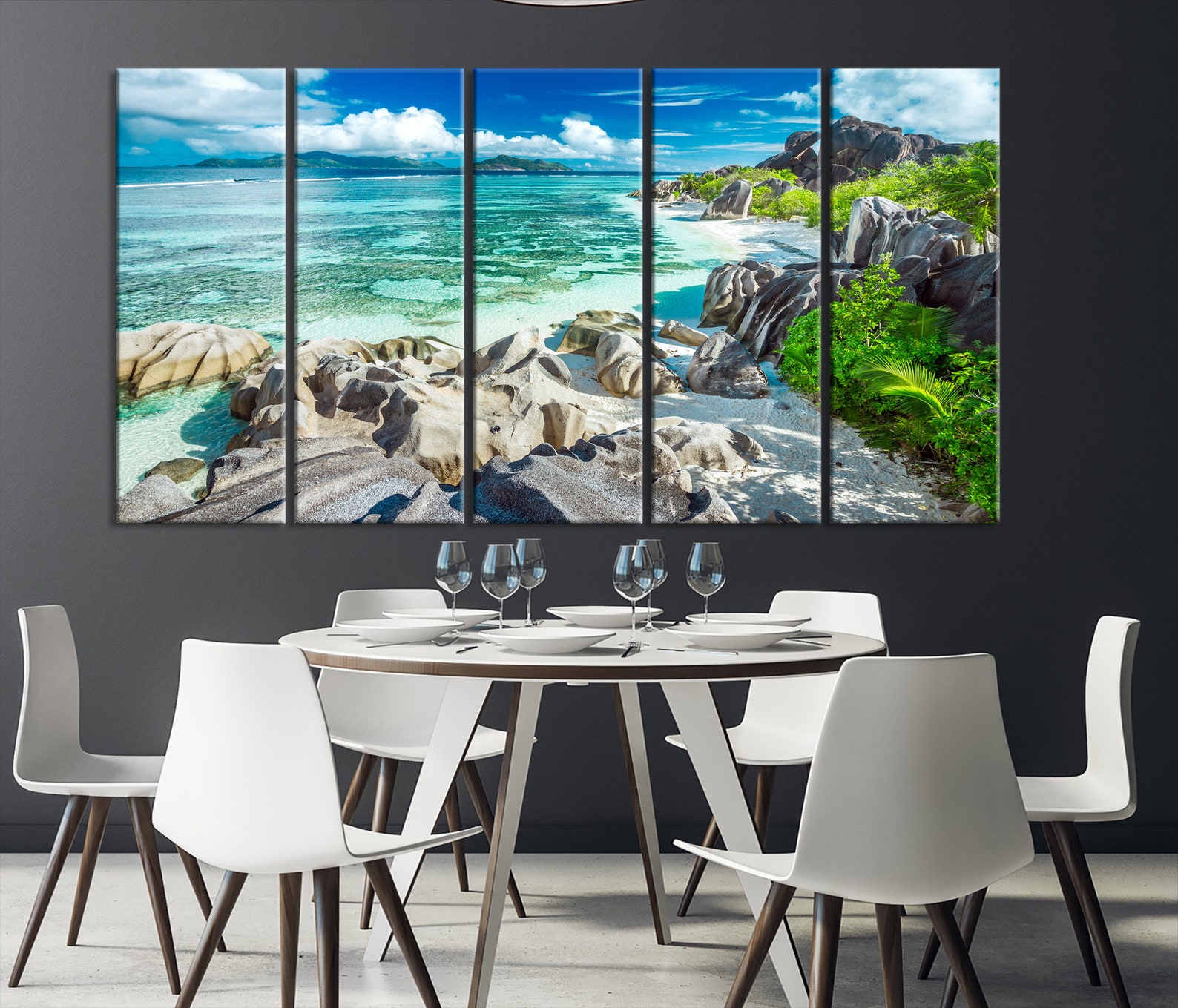 Extra Large Tropical Beach Canvas Tropical Wall Art Set of | Etsy