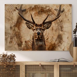 Majestic Red Deer Wall Art Canvas, Scandinavian Wall Art Stag Print ...