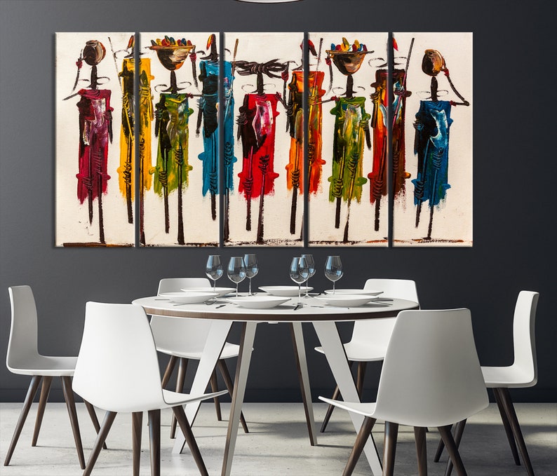 Multi Panel Abstract African Women Wall Art African American | Etsy