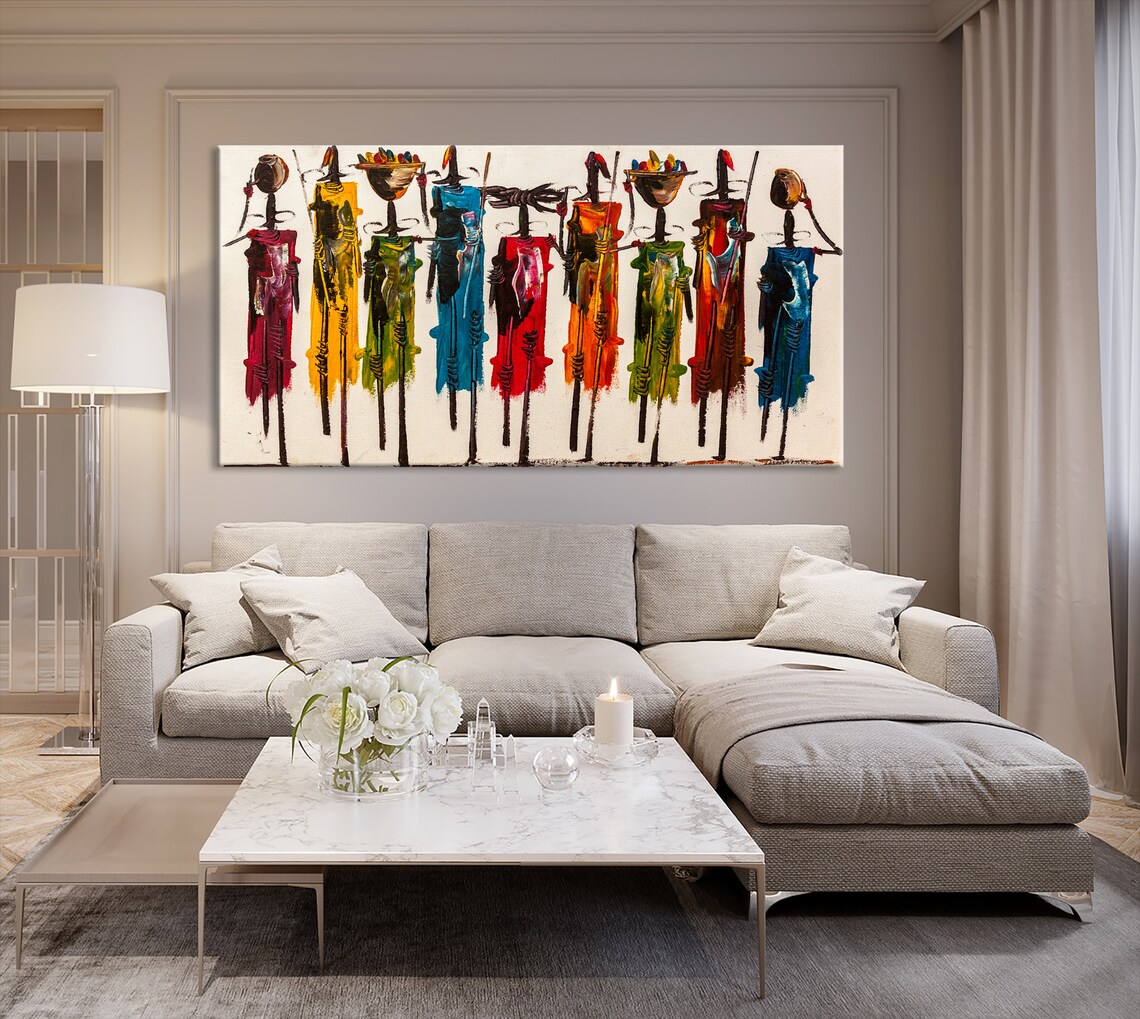 Multi Panel Abstract African Women Wall Art African American | Etsy