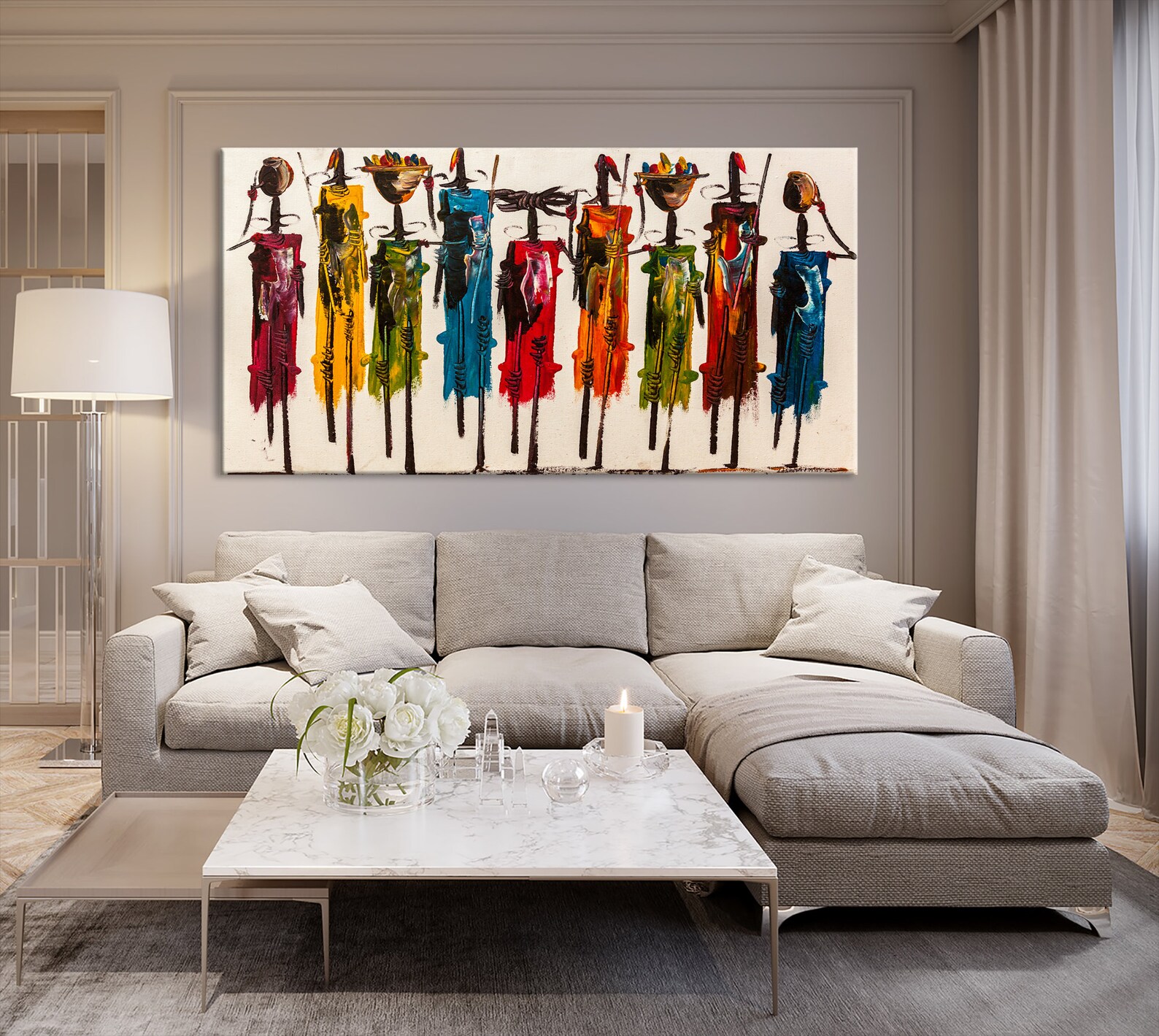 Multi Panel Abstract African Women Wall Art African American | Etsy