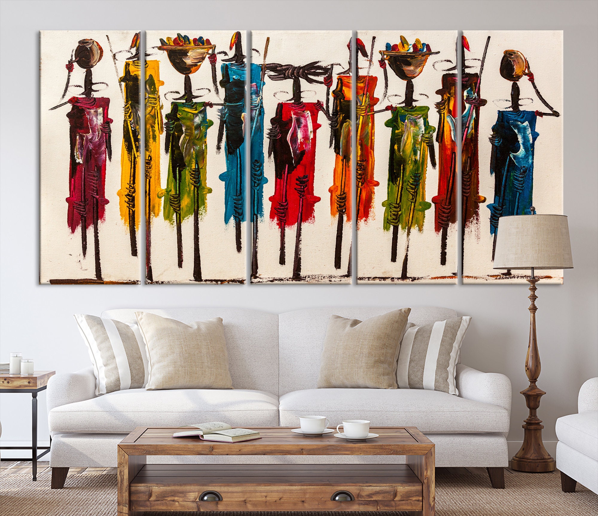 Multi Panel Abstract African Women Wall Art African American | Etsy