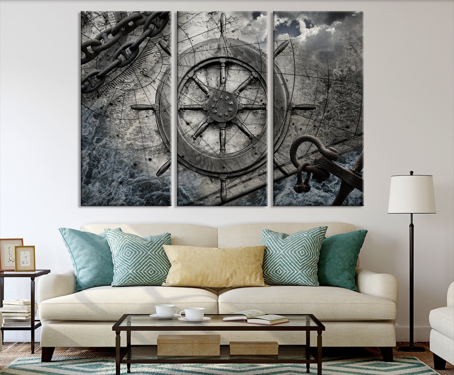 Ship Wheel Art Print Large Nautical Wall Art Ship Wheel - Etsy