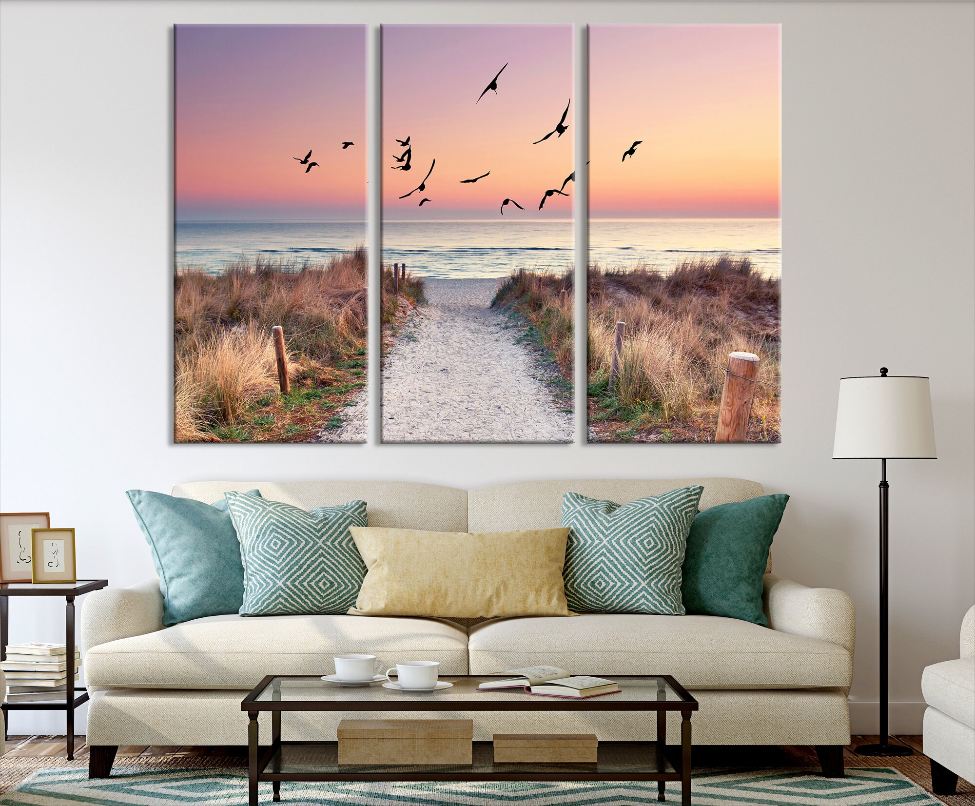 Triptych Sunset Wall Art Sunset Canvas Print Ready to Hang - Etsy UK