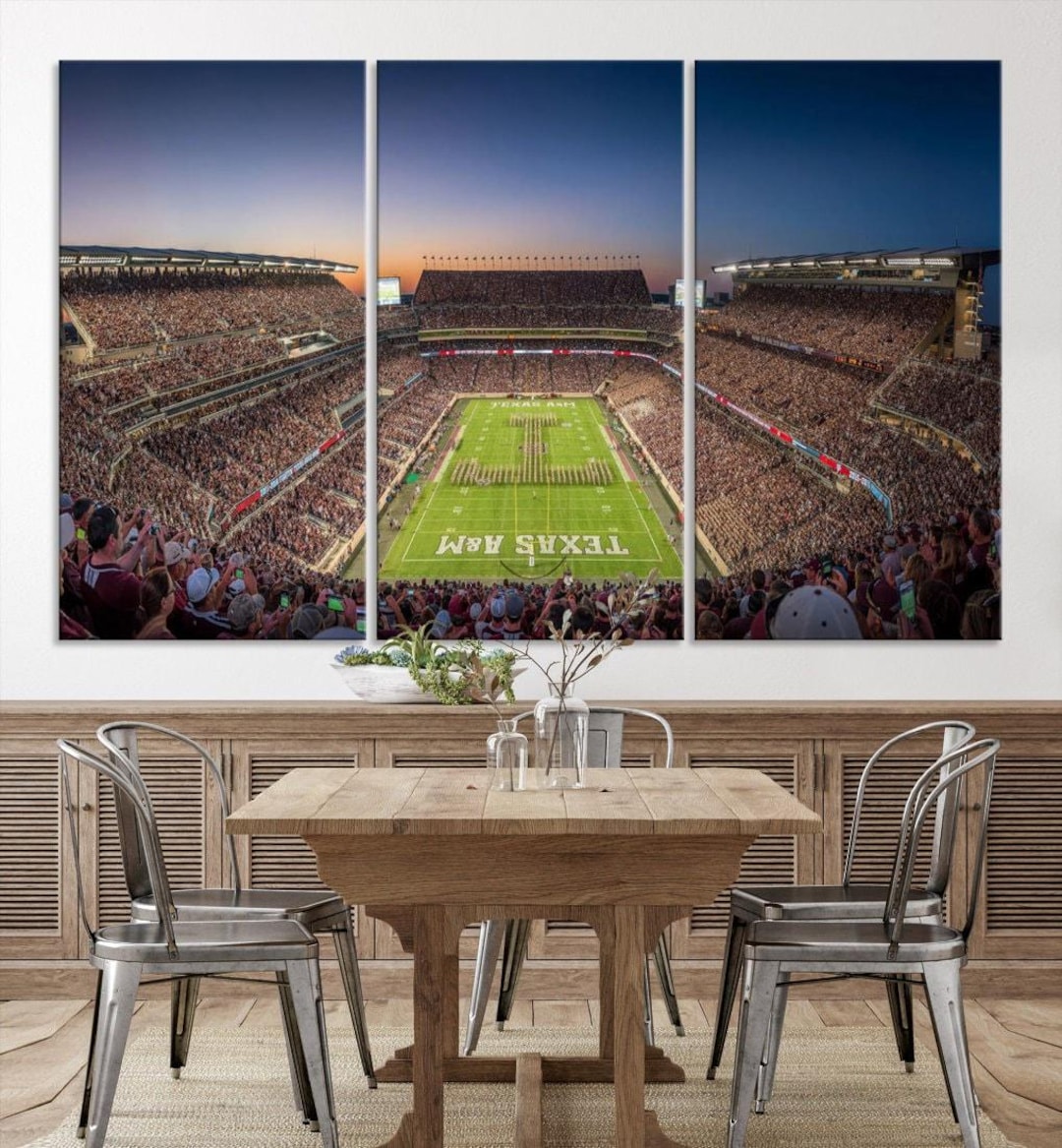 Kyle Field Art Print Texas Stadium Canvas Wall Art Decor, Framed Modern ...