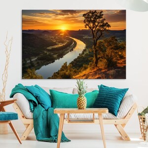 Large Sunset Print Set of 3 Landscape Canvas Wall Art Nature - Etsy