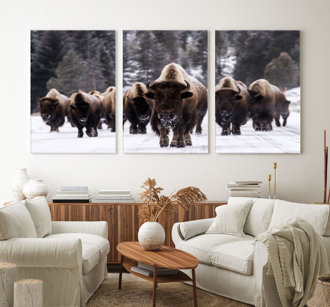 Georgous American Bison Canvas Print, Buffalo Wall Art Farmhouse Wall ...