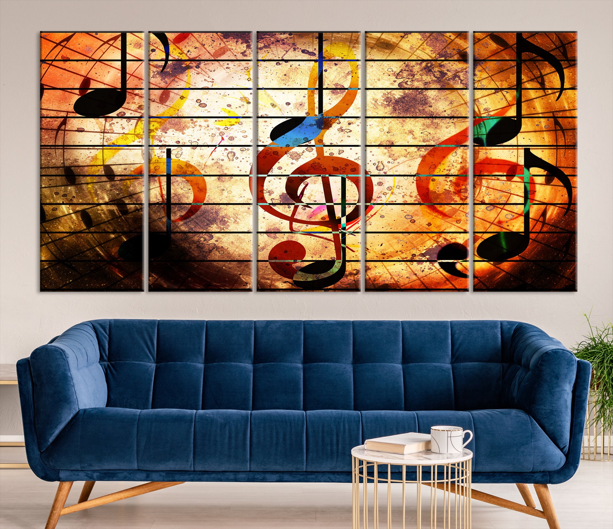 Treble Clef Large Canvas Wall Art Abstract Music Artwork - Etsy UK
