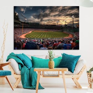 Fenway Park Baseball Stadium Art Print, Boston Red Sox Field Wall Art ...