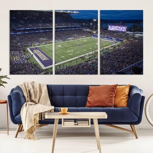 Framed Husky Stadium Canvas Wall Decor, Stadium Wall Art, Modern Canvas ...