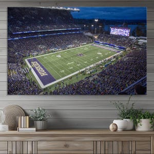 Framed Husky Stadium Canvas Wall Decor, Stadium Wall Art, Modern Canvas ...