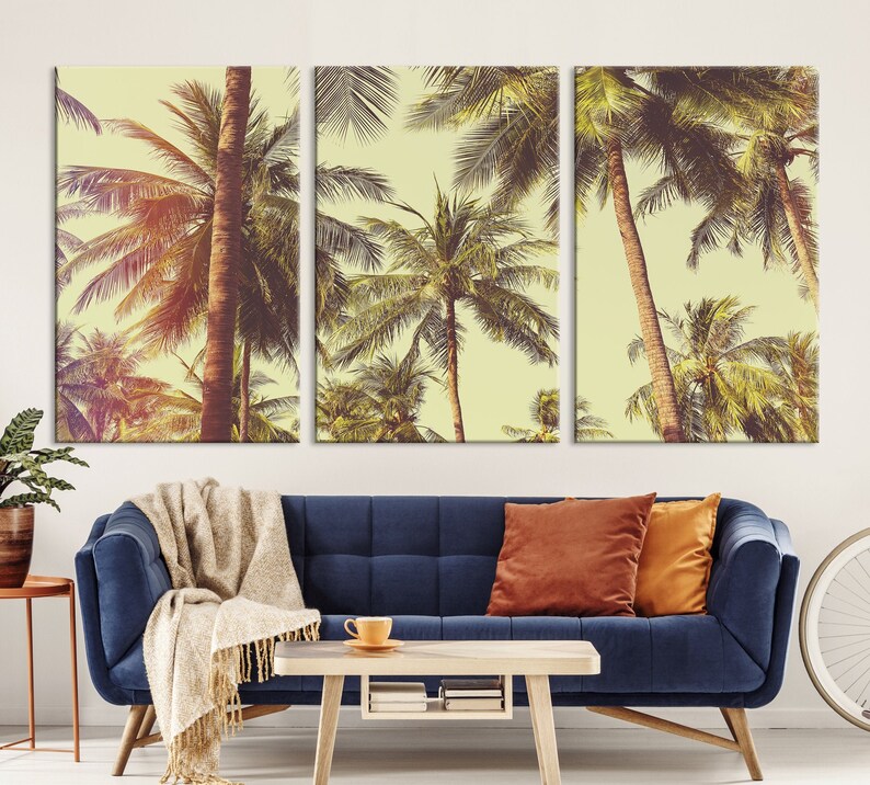 Extra Large Palm Tree Wall Art Print Tropical Canvas Wall - Etsy