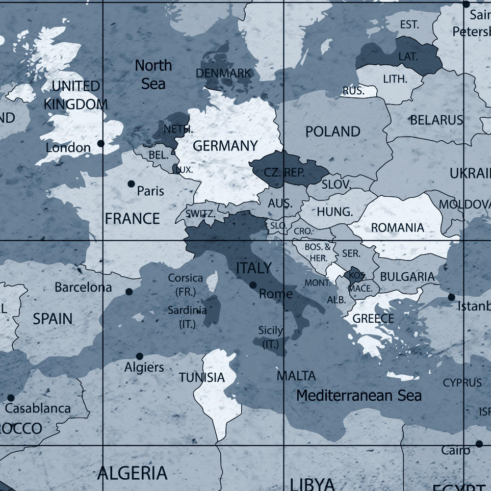 Extra Large World Map Wall Art 3 Panels World Map Triptych | Etsy