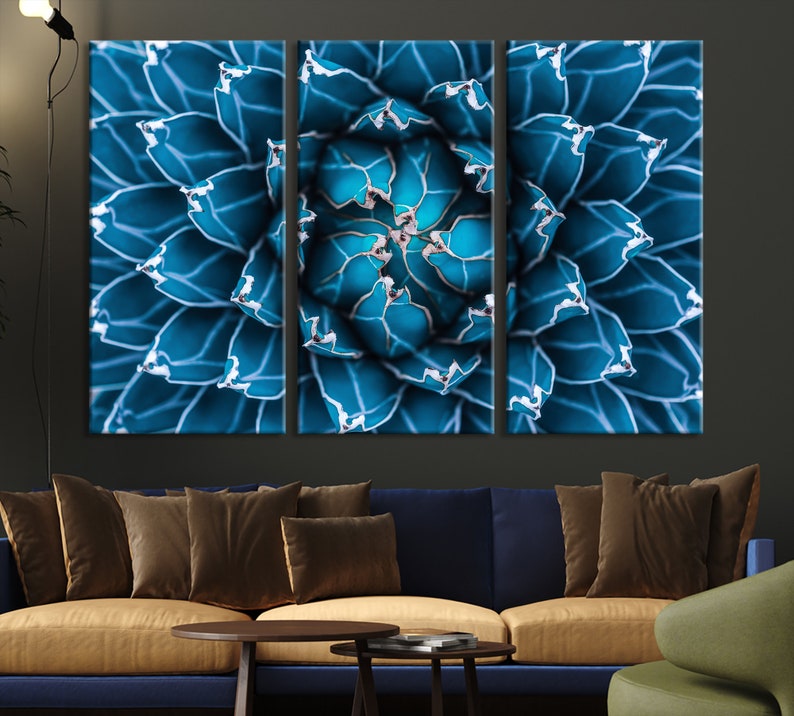 Large Agave Canvas Print Turquoise Artwork Turquoise Wall | Etsy