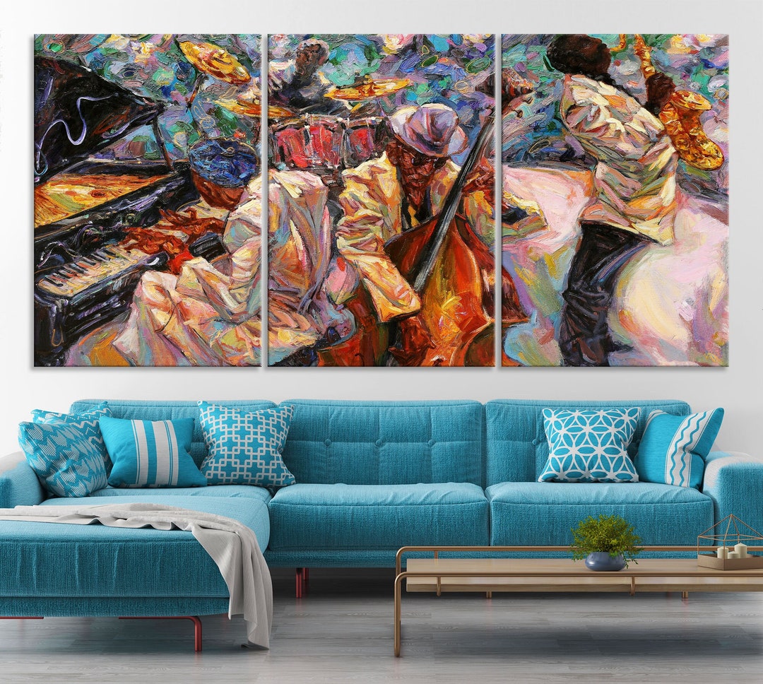 Large Wall Art Abstract Jazz Print, African American Art, Jazz Artwork ...