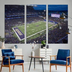 Framed Husky Stadium Canvas Wall Decor, Stadium Wall Art, Modern Canvas ...