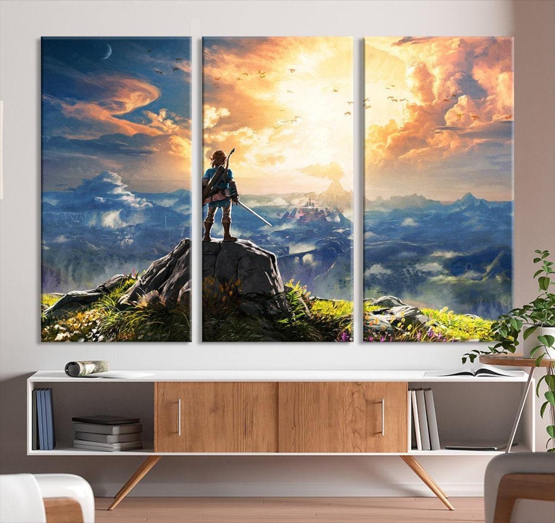 Zelda Breath of the Wild Canvas Wall Art, Zelda Video Game Room Decor ...