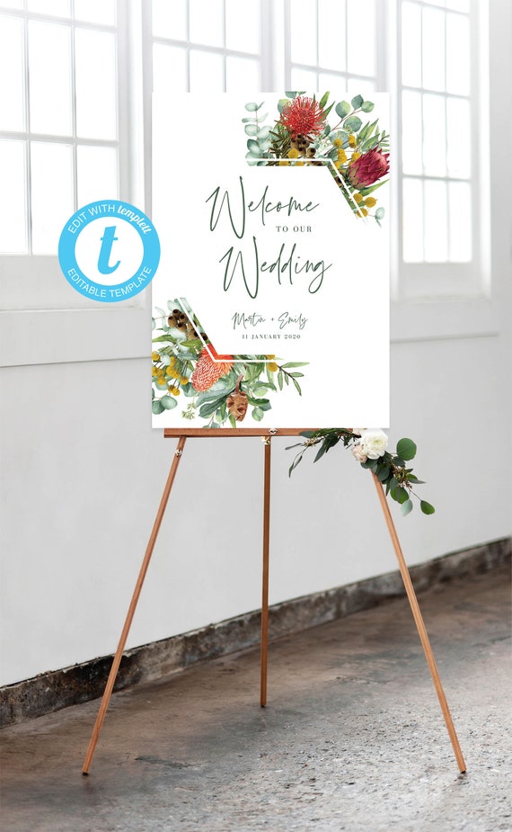 Cheap Rustic Welcome Sign Template Wedding or Engagement | Etsy