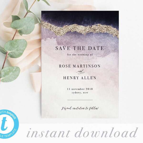 Geode Invitation - Etsy