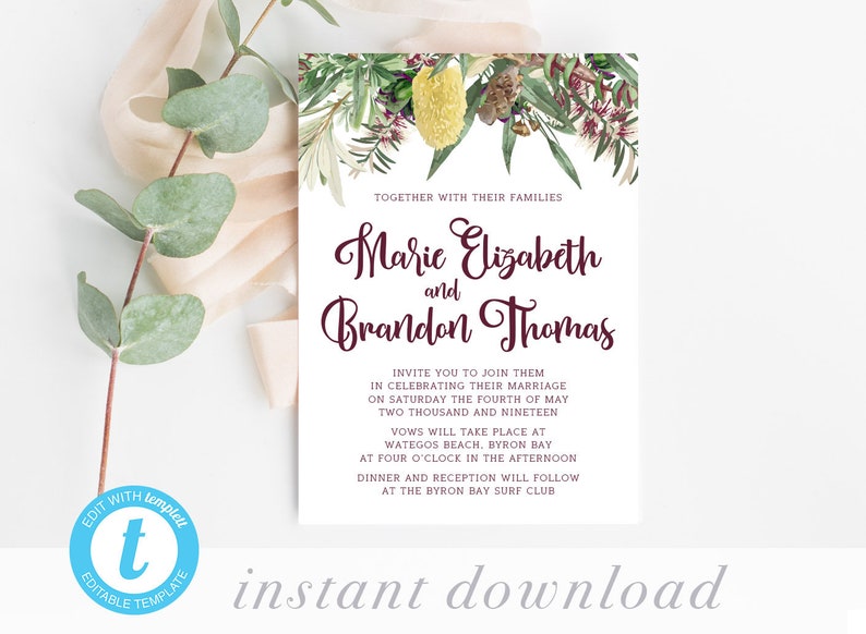 Cheap Printable Wedding Invitation Package Invite Suite With | Etsy