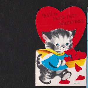 Vintage Original Card We'd Be PURR-FECT Valentines Anthropomorphic ...