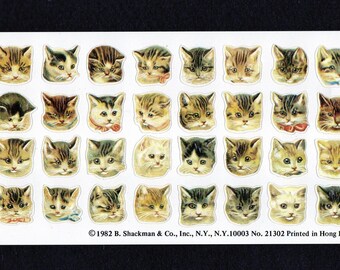 Vintage Cat Stickers - Etsy