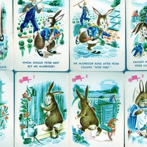 Vintage PETER RABBIT RUMMY Card Game Anthropomorphic Bunny Characters ...