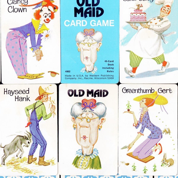 Vintage Old Maid Card - Etsy